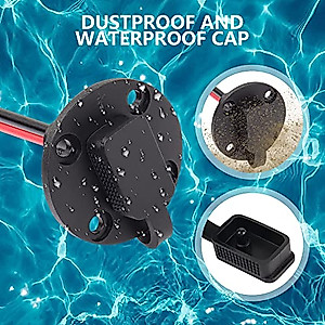 CERRXIAN 0.3m 10AWG SAE Mount Panel Solar Cable, SAE 2 Pin Socket Sidewall Port Cord with O Ring(2-Pack)(1a-1a)