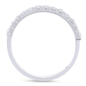 SAVEARTH DIAMONDS 0.4CTTW G-H 2.26MM Width Moissanite Lab Created Diamond Lab Created Diamond Half Eternity Wedding Band Ring In Sterling Silver for Women Ring Size-7