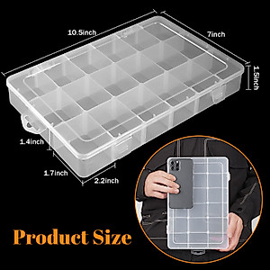 Bluedale 18 Grids Plastic Bead Organizer Box, Detachable Craft Organizer Container, Large Compartment Box with Dividers for Jewelry, Art DIY, Washi Tapes, Fishing Box, Tackle Box