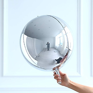 GIHOO Black Silver Balloon Garland Arch Kit, 139pcs 4D Disco Foil Balloons Silver Metallic Balloons with 16Ft Strip for New Year Bouquet Wedding Baby Shower Birthday Disco Dance Party Decorations