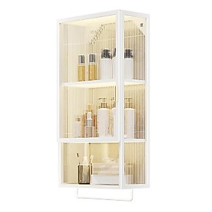 Bathroom Wall Cabinet,Metal Medicine Cabinet with Glass Door,Bathroom Cabinet Wall Mounted with Towel Bar,Over The Toilet Storage Cabinet,Hanging Cabinet for Bathroom, Livingroom, Kitchen,Cupboard