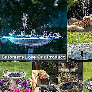 Entcook Solar Fountain Pump for BirdBath,Mini Floating Solar Fountain with 4 Nozzles,1W,Floating Fountain for Ponds,Garden,Fish Tank,Outdoor and Aquarium,No Battery Required(5.3 * 5.3 * 1.5inch)