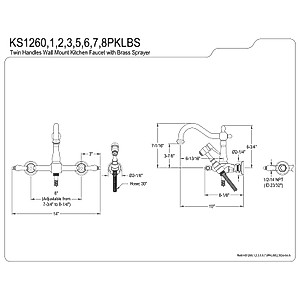 Kingston Brass KS1265PKLBS Duchess Bridge Kitchen Faucet, Oil Rubbed Bronze
