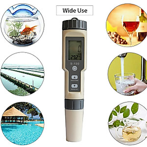 HAWILLOSCH Water Salimeter Temperature Tester Tds Water Quality Testing Pen Salt Meter Salt Water Gravimeter Hydrometer Water Quality Tester Light Grey