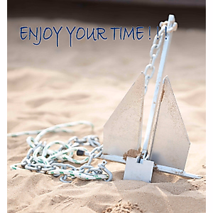 MARINE SYSTEM Anchor Kit Fluke Anchor with Anchor Chain and Boat Anchor Rope Set for Boats Pontoon, Deck, Fishing, and Sail (10 lb)