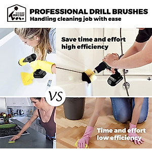 Holikme Drill Brush Attachments Set, Power Scrubber Brush with Extend Long Attachment All Purpose Clean for Grout, Tiles, Sinks, Bathtub, Bathroom, Kitchen
