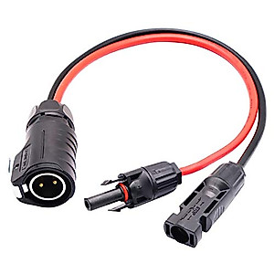 AAOTOKK 10AWG Solar Female & Male Connector to 2 Pin Male Power Industrial Circular Connector for fit Solar Panel Suitcase, Forrest River RV Ports, Grand Design RV's Industry (0.4m/1.3ft)