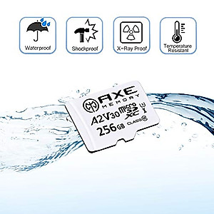 AXE MEMORY 256GB microSDXC Memory Card + SD Adapter with A2 App Performance, V30 UHS-I U3 4K