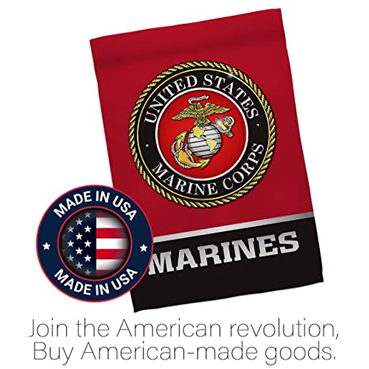 US MILITARY United State Garden Flag Set Wall Hanger Armed Forces Marine Corps USMC Semper Fi American Military Veteran Retire Official House Banner Small Yard Gift Double-Sided, Made in USA