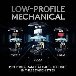 Logitech G915 TKL Tenkeyless Lightspeed Wireless RGB Mechanical Gaming Keyboard, Low Profile Switch Options, Lightsync RGB, Advanced Wireless and Bluetooth Support - Linear