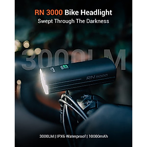 Magicshine RN3000 Bike Front Lights 3000 Lumens USB-C Rechargeable LED Bicycle Front Headlight High Bright 62 Hours,IPX6 Waterproof MTB Headlight