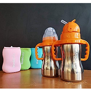 Thinkbaby Limestone Thermal Bottle Sleeve, Light Blue