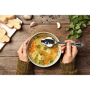 DecorRack 12 pieces Dinner Spoons, Food Grade Stainless Steel Spoons, 7.5 inches, Flatware for Home, Restaurant, Dishwasher Safe. (12 Pack)