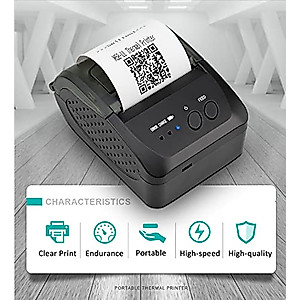 Bluetooth Receipt Printer, 58mm Mini Portable Personal Bill Printer Wireless,Mobile Thermal POS Printer for Small Business, Supports Android/Windows, Not for Square iOS Tablets