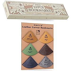 12 Pcs Bible Verses Bookmarks with Cross Pendants, Bookmark for Bible & 6 Pcs Leather Bookmarks, Page Corner Bookmarks.