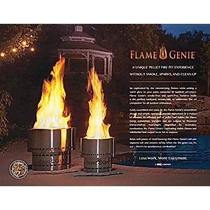 Flame Genie FG-19 Portable Smoke-Free Inferno Wood Pellet Fire Pit, USA Made, 19" Diameter, Black