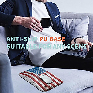 KUOSGM Large Ergonomic Mouse Pad Wrist Support, Carpal Tunnel Pain Relief Mousepad Wrist Rest, Wrist Pad for Mouse with Gel Memory Foam for Computer & Wireless Mouse(USA Flag, 13x8 inch)