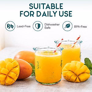 Amici Home Regina DOF Glass | 12 Oz | Italian Made, Recycled Green Glass | Drinking Glass with Embossed Bee Design for Water, Juice, Iced Tea, Cocktails (Set of 6)