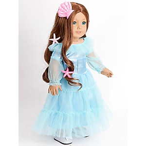 Sweet Dolly Halloween Doll Clothes Princess Ariel Vanessa Costume Mermaid Doll Clothes for 18 Inch Doll