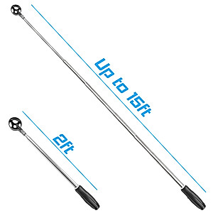 Golf Ball Retriever, Golf Ball Retriever Telescopic for Water with Automatic Locking Scoop, Ball Retriever Tool Golf with Grabber Tool, Golf Accessories Golf Gift for Men (Black and Orange, 15ft)