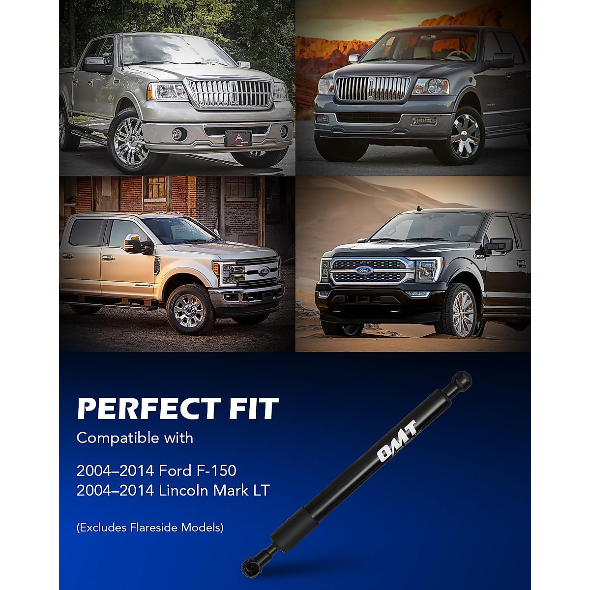 Orion Motor Tech Compatible with 04-14 F150 and Lincoln Mark LT Tailgate Assist, Truck Tail Gate Lift Assist Tailgate Shock Compatible with 2004-2014 Ford F-150 & Lincoln Mark LTS