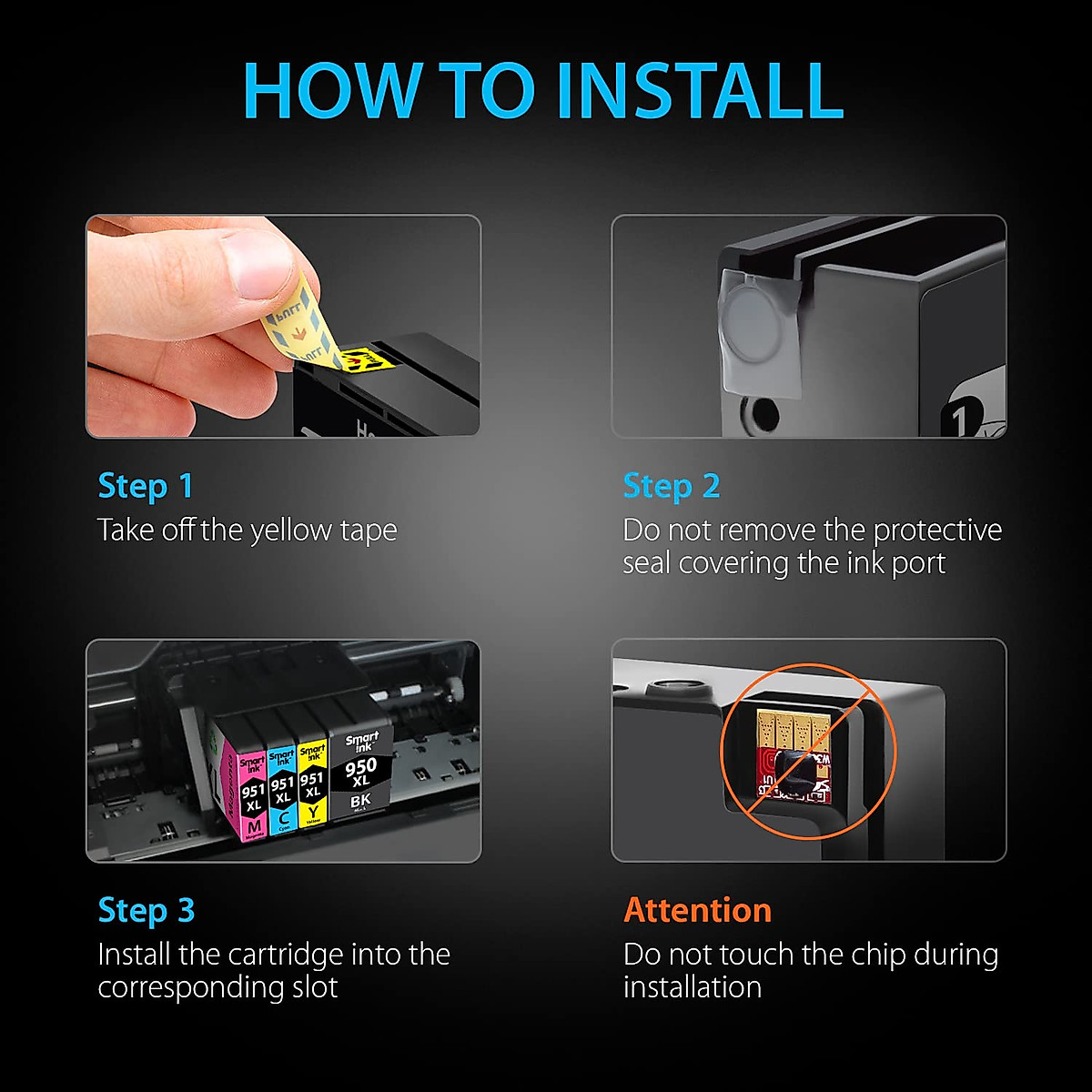 Smart Ink Compatible Ink Cartridge Replacement for HP 950XL 951XL 950 XL 951 XL 5 Pack Combo to use with Officejet Pro 8600 plus 8610 8620 8100 8625 8630 Printers (2 Black & 1 Cyan 1 Magenta 1 Yellow)