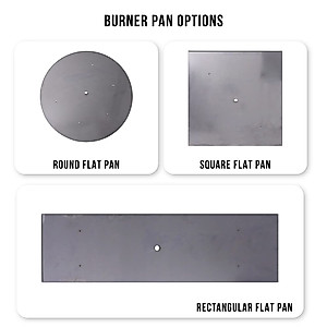 Spotix HPC Penta Match Lit Fire Pit Burner Kit with 36-Inch Stainless Steel Burner and 42-Inch Round Flat Pan, Natural Gas, Polished Chrome, with Flange, Key, Valve, Flex Line and Fittings