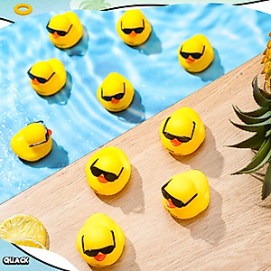 Jenaai 40 Sets Inspirational Mini Rubber Ducks Bulk Thank You Gifts You're Ducking Awesome Rubber Ducks with glasses Employee Appreciation Gift with Card and Bag for Christmas Thanksgiving(Cute Duck)