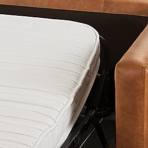 POLY & BARK Napa 82" Pull-Out Convertible Sleeper Sofa in Full-Grain Pure-Aniline Italian Leather, Cognac Tan