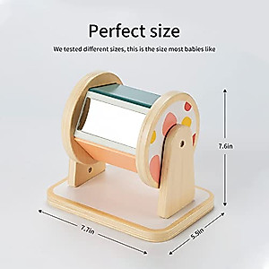 Twefex Montessori Spinning Drum, Montessori Toys for Babies 6-12 Months, Montisory Baby Toys for 1 Year Old Infant, Wooden Toys for Baby