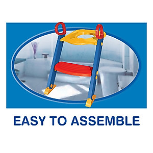 Chummie Joy 6 In 1 Portable Potty Training Ladder Step Up Seat For Boys And Girls With Anti-Skid Feet, Adjustable Steps, Comfortable Potty Seat And Handrail,Multi-Color