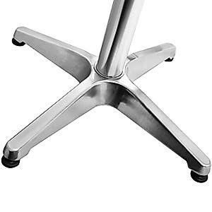 BTEXPERT Indoor Outdoor 23.75" Square Restaurant Table for Patio Stainless Steel Silver Aluminum Furniture with Base