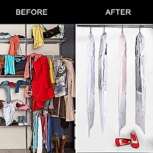 3 PCS Garment Bags, Garment Bags for Dance Costumes, 50 Inch Garment Bags for Hanging Clothes with 7 Zipper Pockets, Garment Bags For Travel Storage, Dance Garment Bags for Dancers, Clear Garment Bag