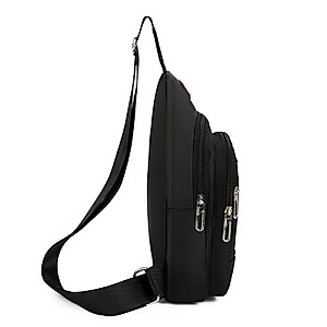 Lmagice Men's chest bag canvas leisure bag sports small backpack oxford cloth single shoulder messenger bag