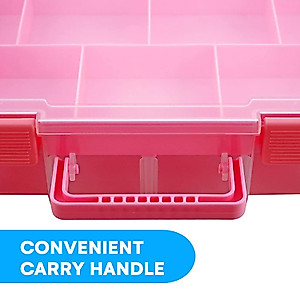 Bins & Things Pink 3-Tier Toy Storage Organizer with Adjustable Compartments - Toy Organizers and Storage Bins for Kids’ Room, Fit for Hot Wheels, Dolls, Lego, Arts and Crafts Supplies