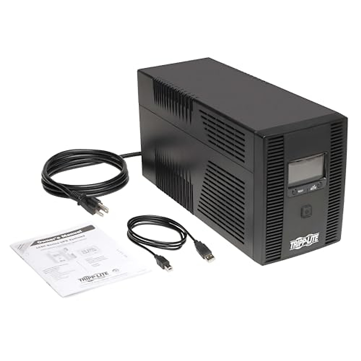 Tripp Lite SMART1500LCDT 1500VA 900W UPS Battery Back Up, AVR, LCD Display, Line-Interactive, 10 Outlets, 120V, USB, Tel & Coax Protection, 3 Year Warranty & Dollar 250,000 Insurance Black