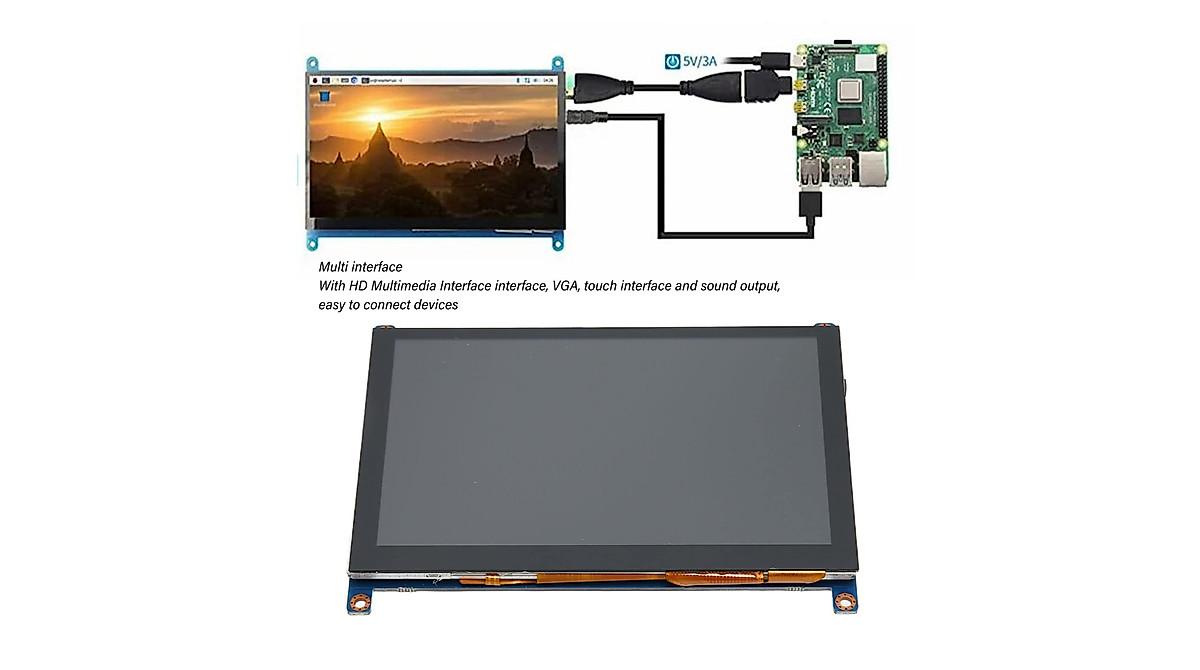 EBTOOLS 5 Inch Mini HDMI Monitor, Small IPS Touchscreen Monitor for RPi ...