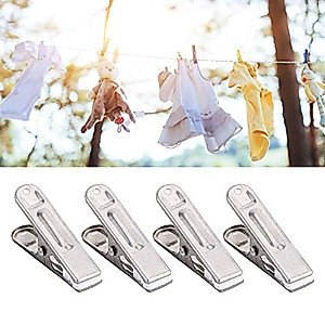 Tomotato 20 Pcs Stainless Steel Clothes Pins, Multipurpose Wire Utility Clips Durable Drying Pegs Clamps for Laundry Home Kitchen Outdoor