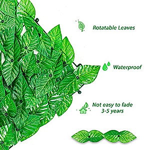 NyShine Artificial Privacy Fence Screen, 39'' x 118'' Ivy Fence Covering Faux Vine Leaf Panels Decoration Patio Privacy Green Wall for Indoor Outdoor Garden Yard Backyard