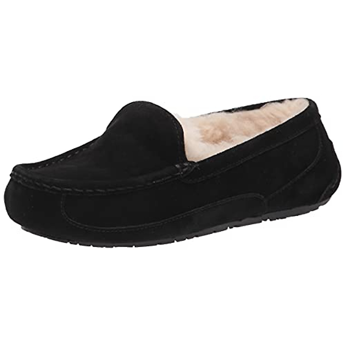 UGG Unisex-Child's Ascot Slipper, Black Suede, 6 M US