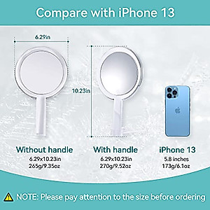 B Beauty Planet Handheld Mirror with Handle Double Sided, 1x/15x Magnifying Hand Mirror for Women, Hand Held Mirror with Adjustable Stand, 6"