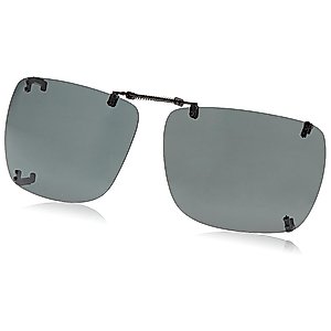 Dioptics Solar Shield G REC Clip On Sunglasses Polarized Rectangular, Black, 56 mm
