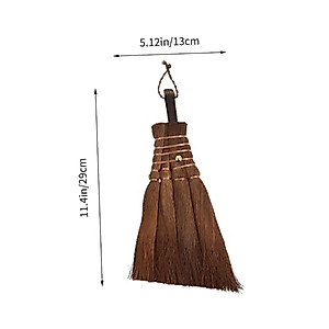 Cabilock 2pcs Small Broom Brush for Desk Counter Cleaning Broom Natural Hand Broom Counter Broom Wedding Broom Straw Broom Kitchen Countertop Broom Sweeper Broom Desk Broom Wood Light Brown