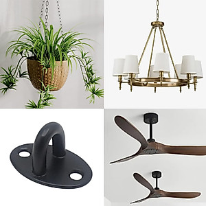 Joyangy 12 Pack Stainless Steel Ceiling Hooks, Heavy Duty Pad Eye Plate Wall Mount Ring Hooks for Indoor & Outdoor Use, Ideal for Lamps, Plants, Lanterns, Wind Chimes