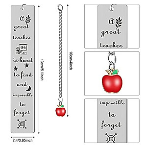 5 Pieces Teacher Bookmark Thank You Bookmark with Pendant Classic Graduation Teacher Bookmark Christmas Present for Teacher Graduation Present (Teaching is A Work Style)