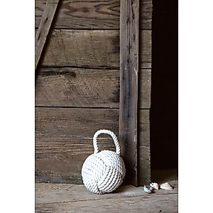 Creative Co-Op Nautical Rope Knot Cotton Door Stop, Ivory