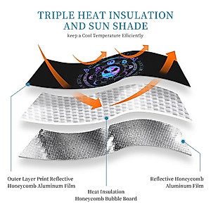 Jack Skellington Moons Windshield Sun Shade, Car Window Shades Front Windows Sunshade Cover Reflective Sun Visor Shield for Cars SUV Trucks, Small 51 x 27.5 in