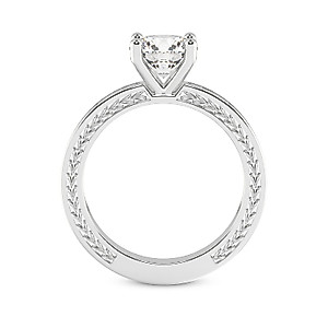 FRIENDLY DIAMONDS 1 carat - 3 carat | IGI Certified Lab Grown Diamond Engagement Ring | 14K Or 18K in White, Yellow Or Rose Gold | Ivory Vintage Solitaire Lab Diamond Ring | FG-VS1-VS2 Quality, 1 ct,