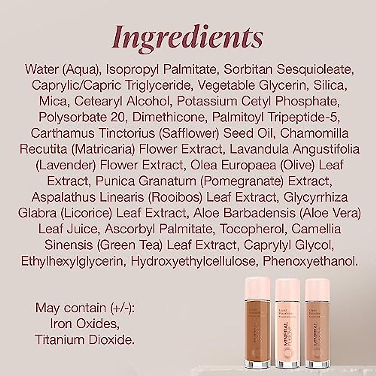 Mineral Fusion Full Coverage Foundation, Liquid Foundation - Warm 2- Medium Complexion w/Golden Undertones, Lightweight Matte Finish, Up to 12 Hr Hydration, Hypoallergenic & Vegan, 1 fl. oz