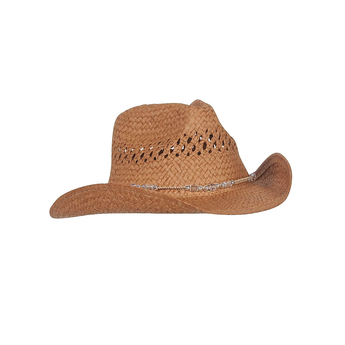 MG Womens Straw Outback Toyo Cowboy Hat, Brown